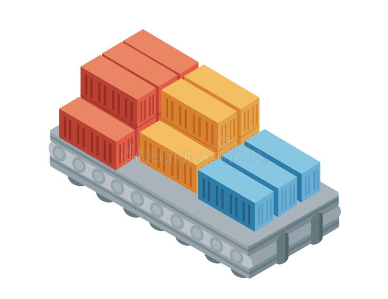 Container Storage Space at the Port with Stack of Colored Containers ...