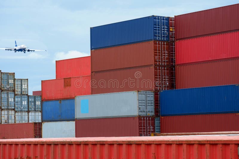 Container Storage Yard International Trade Perspective Stock Photo ...
