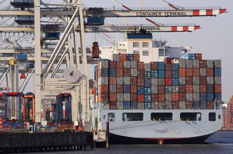 Container terminal stock photo. Image of trade, harbour - 1313666