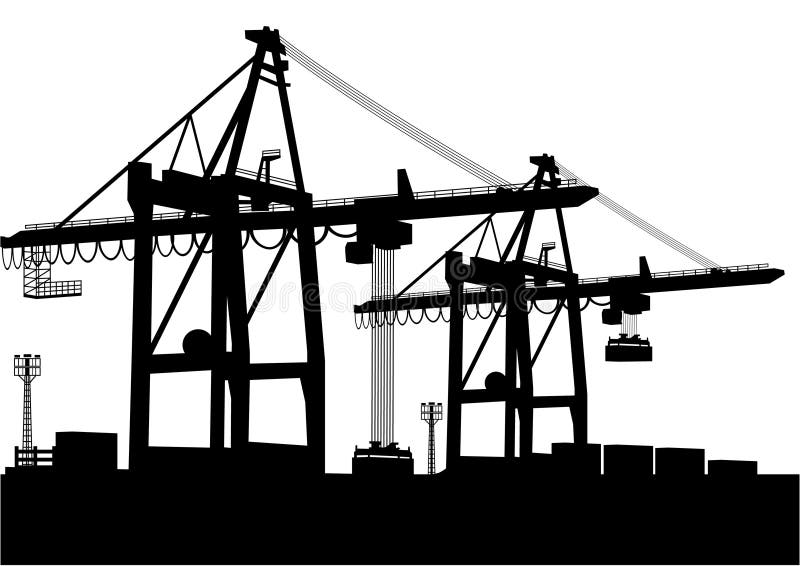 Container-Terminal stock vector. Illustration of harbor - 18078228