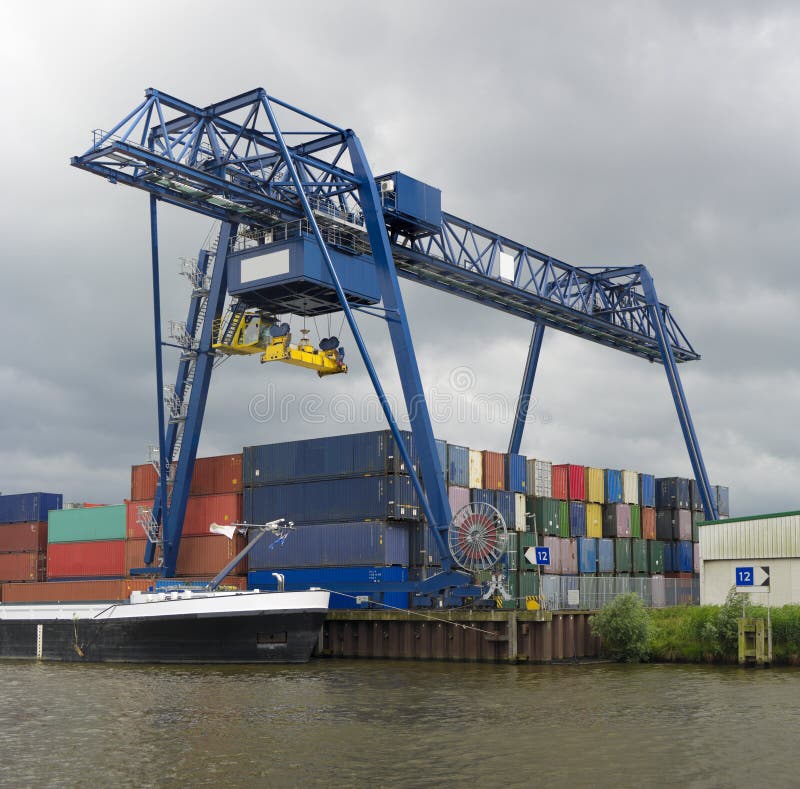 Container terminal stock photo. Image of portal, large - 26496012