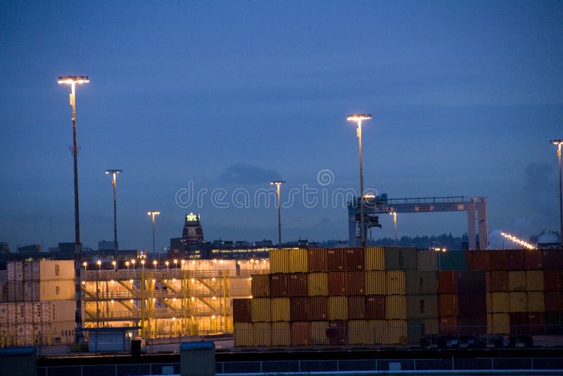 Container Terminal editorial photography. Image of lights - 28098497