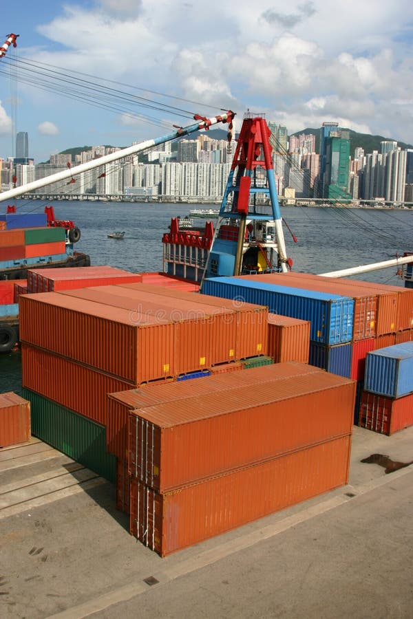 Container terminal stock photo. Image of metal, harbor - 6309594
