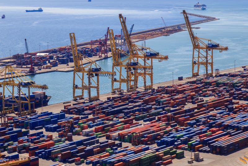 Container Terminal in Barcelona Editorial Photo - Image of cranes, dock ...