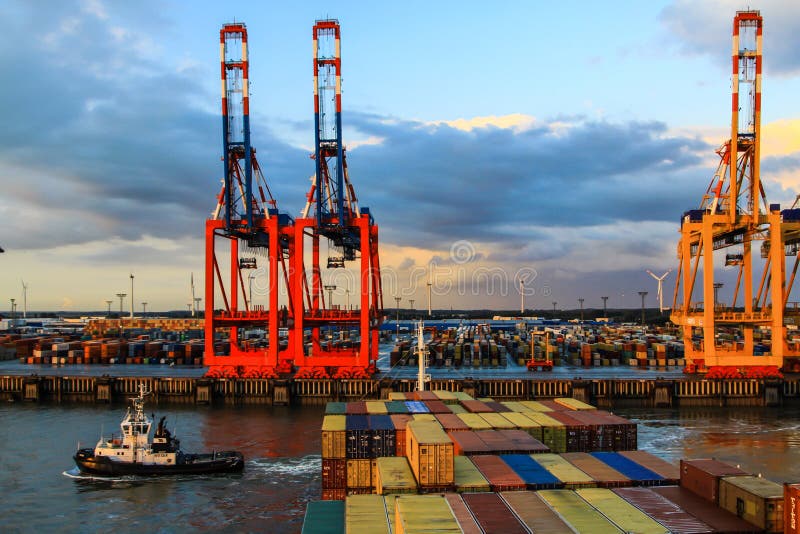 Container Terminal in Bremerhaven, Germany Editorial Image - Image of ...
