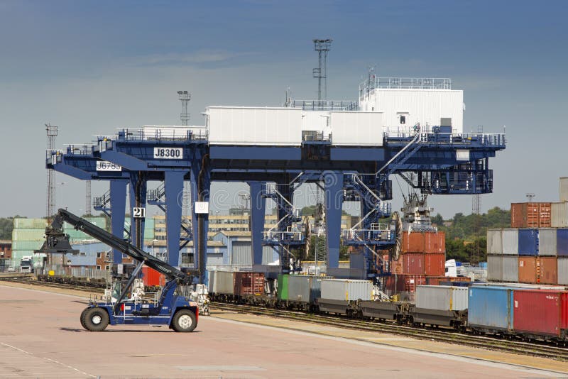 Container terminal stock photo. Image of shipping, ships - 86326522