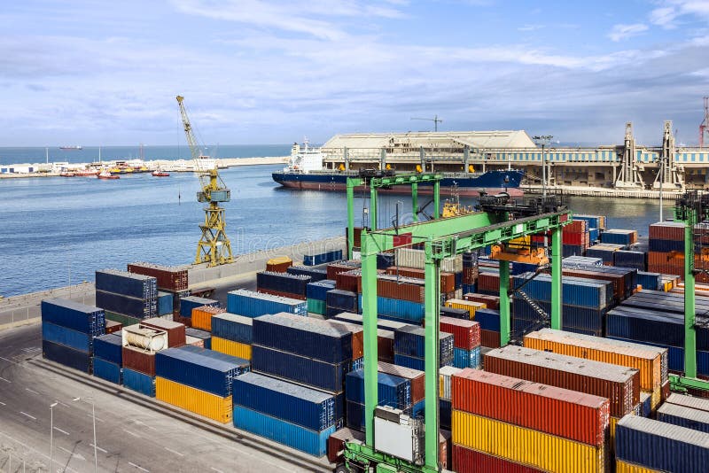 Container Terminal in Casablanca Sea Port, Morocco Stock Photo - Image ...