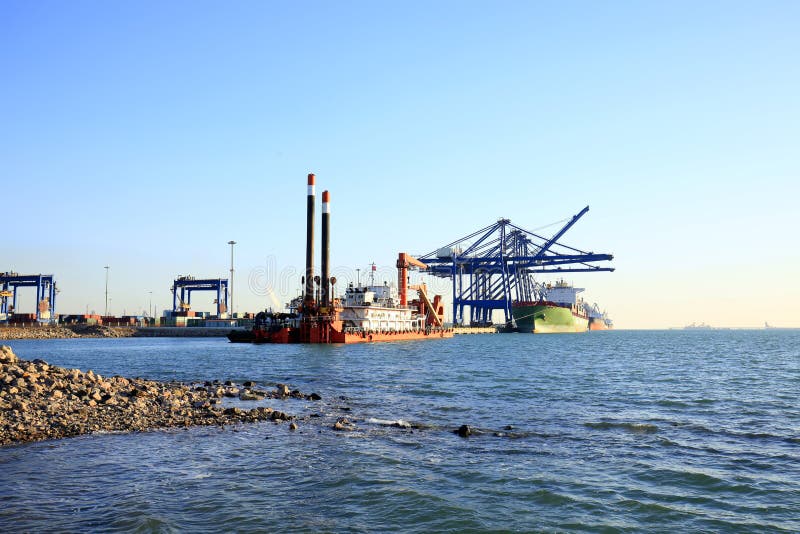Container terminal stock photo. Image of export, pier - 174895036