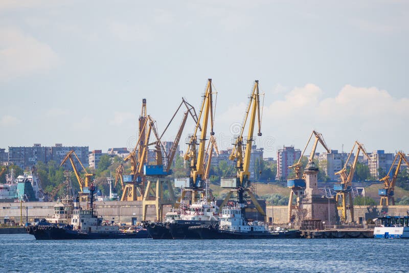 Container Terminal in a Commercial Port Stock Photo - Image of crane ... Container Terminal in a Commercial Port Stock Photo - Image of crane ...