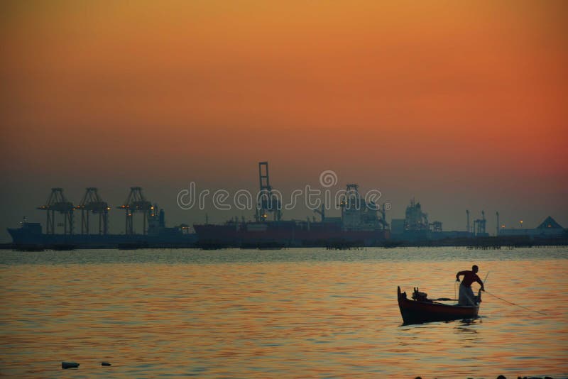 Container terminal editorial stock image. Image of transportation ...