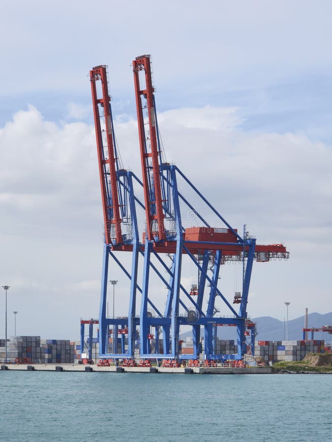 Container Terminal with Gantry Cranes Stock Photo - Image of water ...