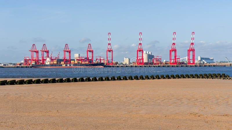 The Container Terminal of the Harbour of Liverpool in Bootle ...