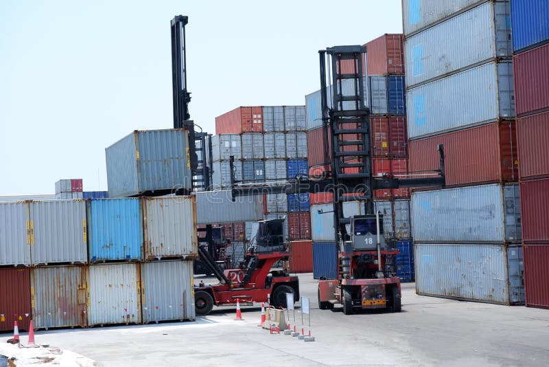 Container Terminal International Transport Logistics Stock Image ...