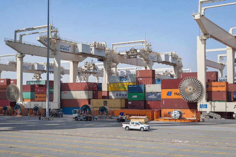 Container terminal editorial stock photo. Image of nautical - 264768458