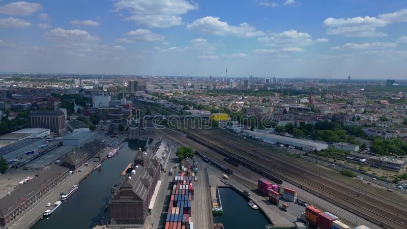 12.5.25 Berlin De, Container Port Cranes. Amazing Aerial View Flight ...