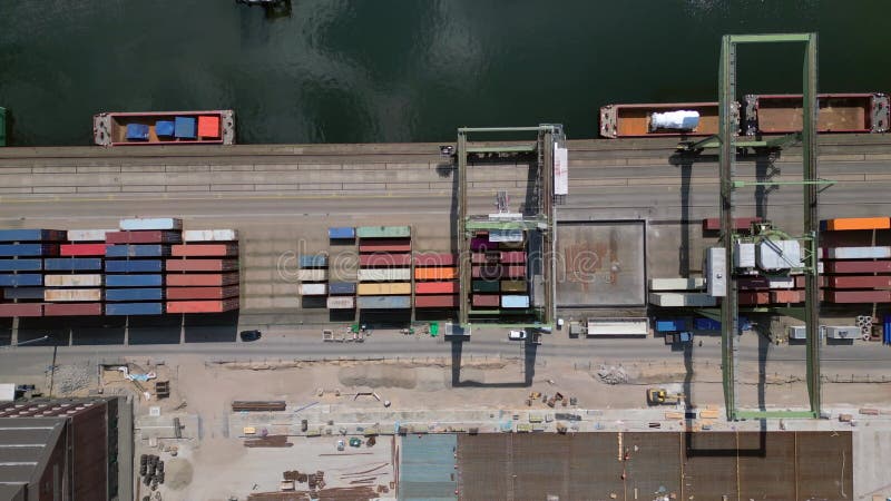 12.5.25 Berlin De, Container Port Cranes. Marvelous Aerial View Flight ...