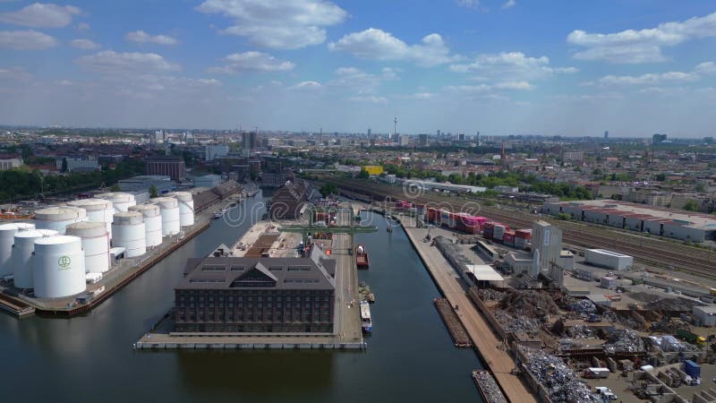 12.5.25 Berlin De, Container Port Cranes. Best Aerial View Flight Drone ...