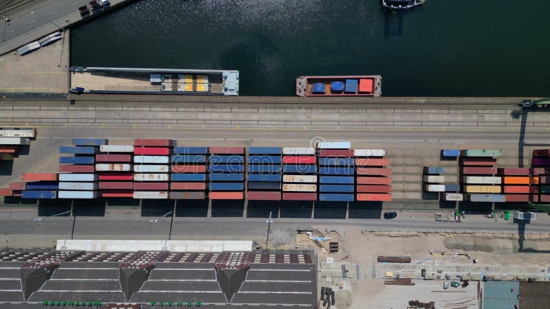 12.5.25 Berlin De, Container Port Cranes. Stunning Aerial View Flight ...