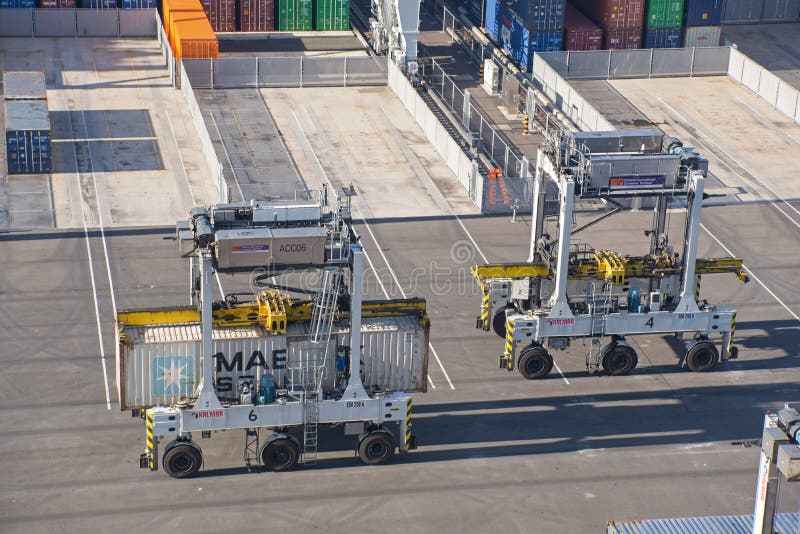 Container terminal editorial photography. Image of pier - 165995262