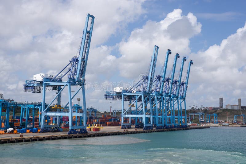 Container terminal editorial photo. Image of transtainer - 264768696