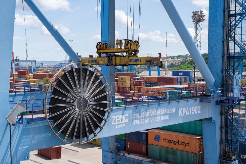 Container terminal editorial stock photo. Image of cargo - 264768098