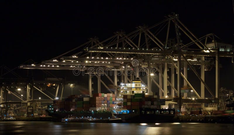 Container-terminal At Night Picture. Image: 13717422