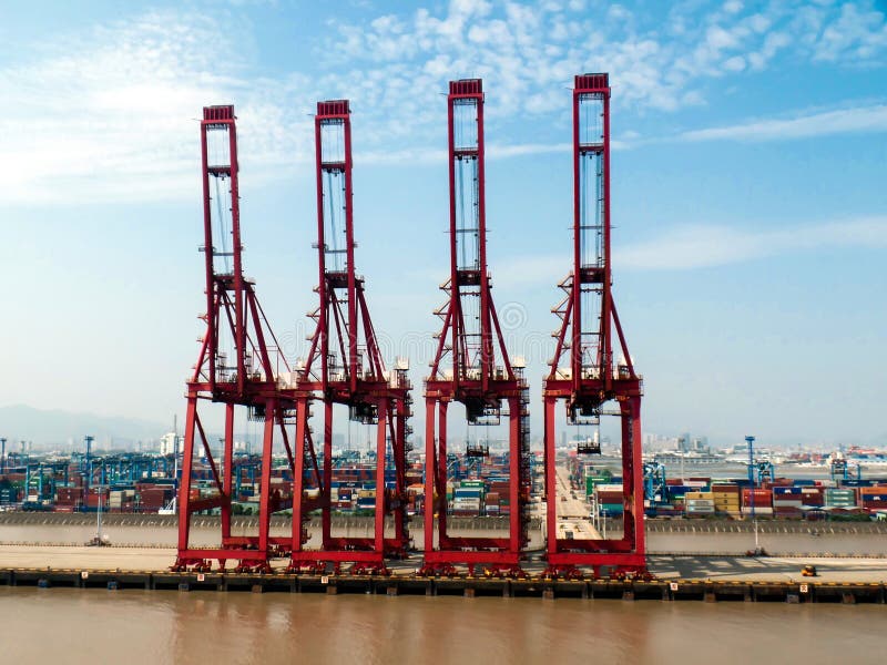 Container Terminal in Ningbo, China Stock Photo - Image of cargo ...
