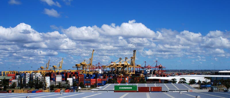 Container Shipping Terminal, Sydney, Australia Stock Photo - Image of ...