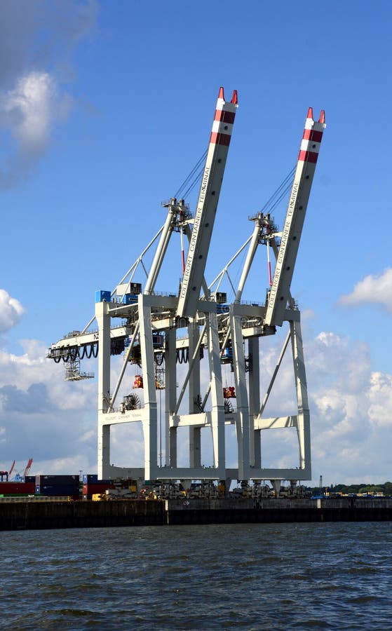 Container Terminal in the Port of the Hanse City Hamburg Stock Image ...