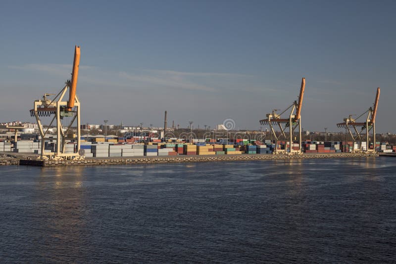 Container terminal stock photo. Image of latvia, delivering - 45551530