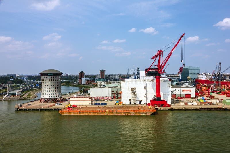 Container Terminal in Sea Port Rotterdam, Netherlands Editorial Image ...