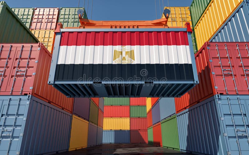 Container Terminal - Freight Container with Kenya Flag. Stock ...