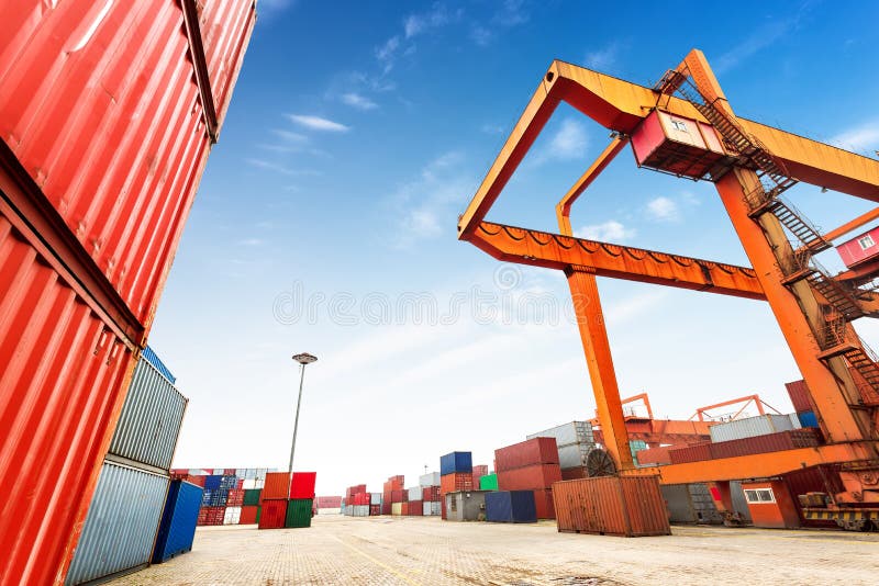 Container Terminal stock image. Image of commercial, industry - 43794139