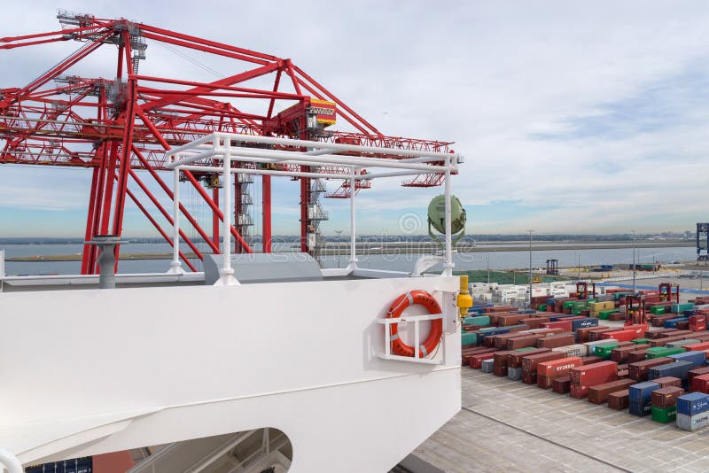 Container terminal editorial image. Image of ship, marine - 165994755