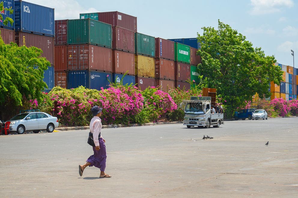 Container Terminal in Yangon Editorial Photo - Image of container, asia ...