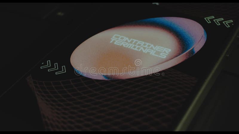 Container Terminals Inscription on Smartphone Screen. Designer Making ...