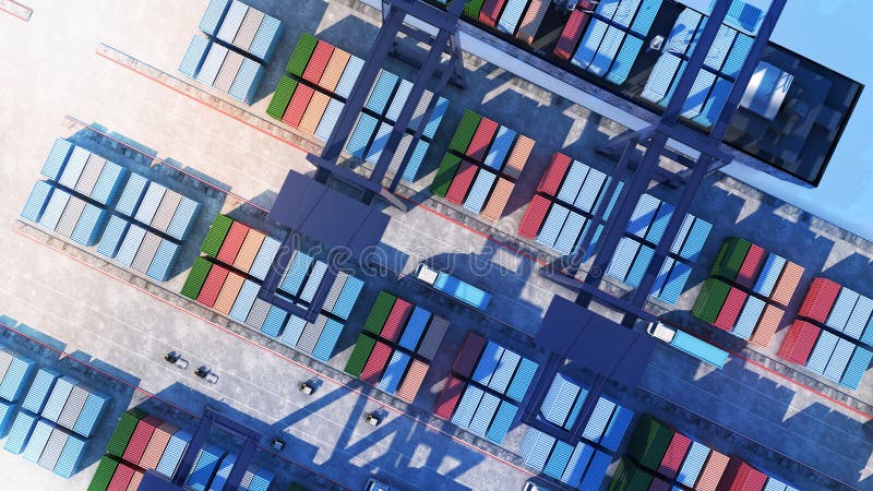 Cargo terminals icon set stock vector. Illustration of international ...