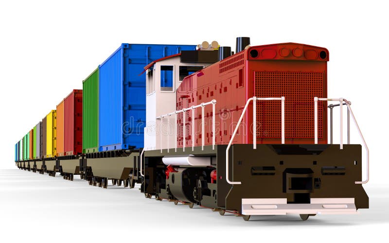 Container Train Trucks Ships Stock Vector - Illustration of boat ...