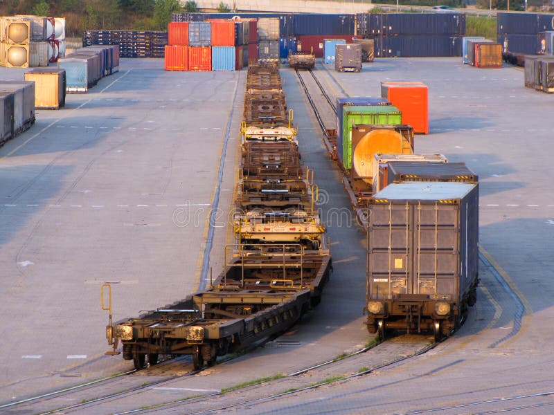 Container on trains stock image. Image of logistics, loading - 10627427