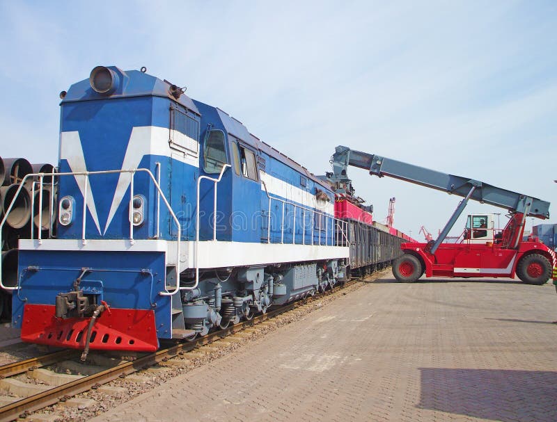 Container trains stock photo. Image of loaded, transportation - 45493762