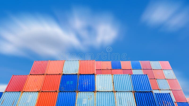 Container Transport Terminals for Export or Import Stock Image - Image ...