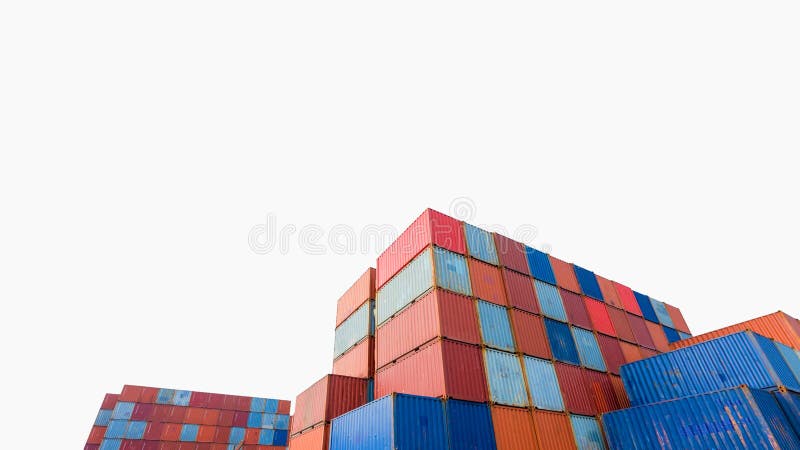 Container Transport Terminals for Export or Import Stock Image - Image ...