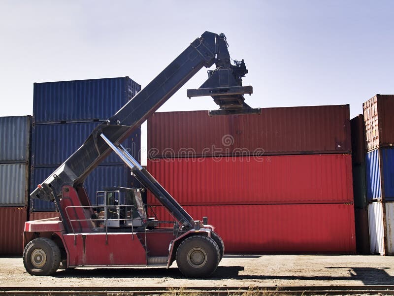Container Transportation Machine Stock Image - Image of transportation ...