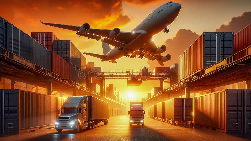 Container Transportation System, Moving Goods, Warehouse, AI Generated ...