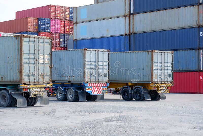 Container Transportation Truck Rear View Editorial Photography - Image ...