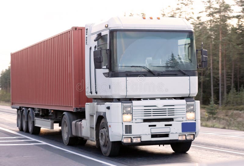 Container truck stock image. Image of cloudy, industry - 3937185