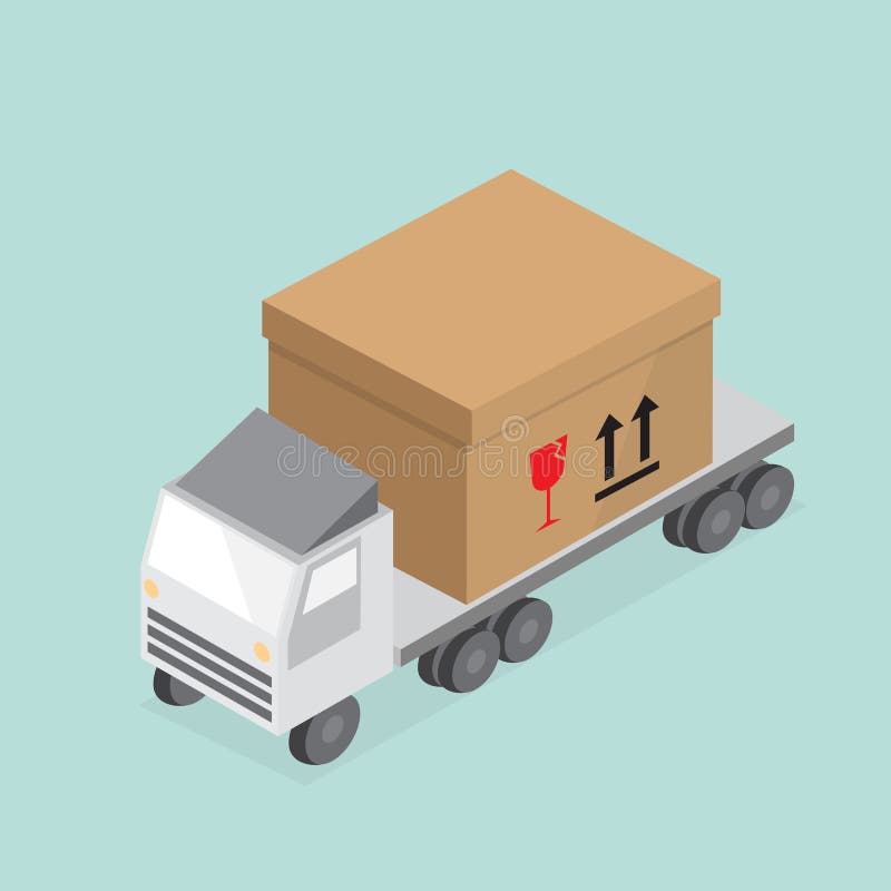 Container Truck Carry Big Box Stock Vector - Illustration of gift ...