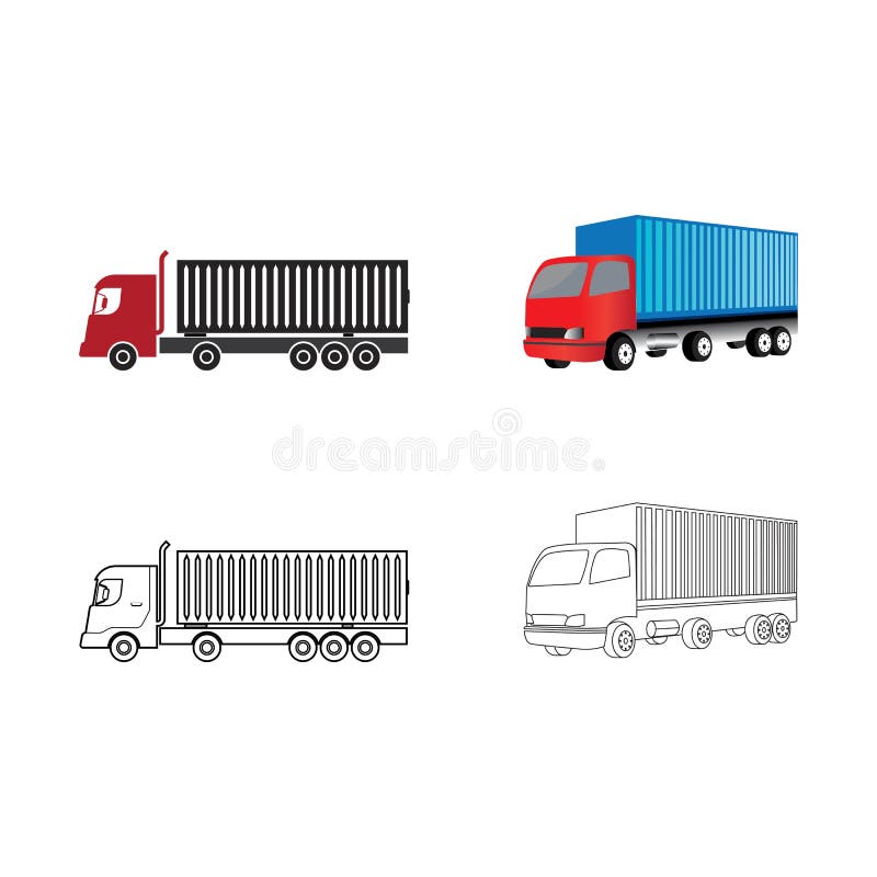 Container truck icon stock vector. Illustration of carrier - 256113835