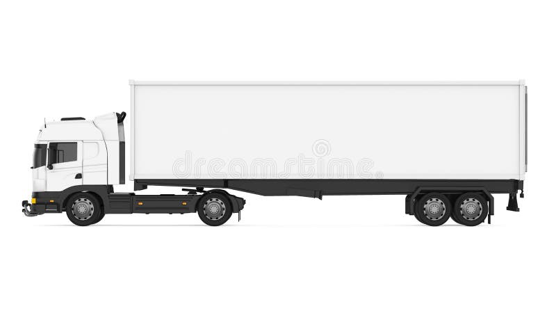 Container Truck Vector Mockup. Isolated Vehicle Template Side, Front ...