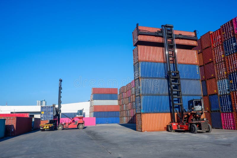 Container Truck, Container Truck, Container Yard Stock Photo - Image of ...